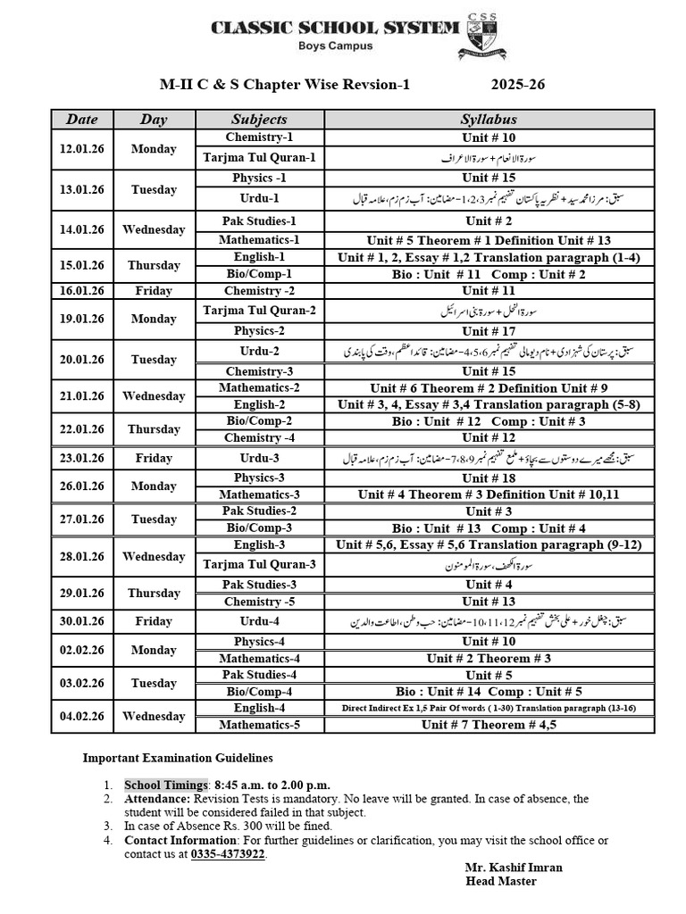 M-II C & S Chapter Wise Revsion | PDF