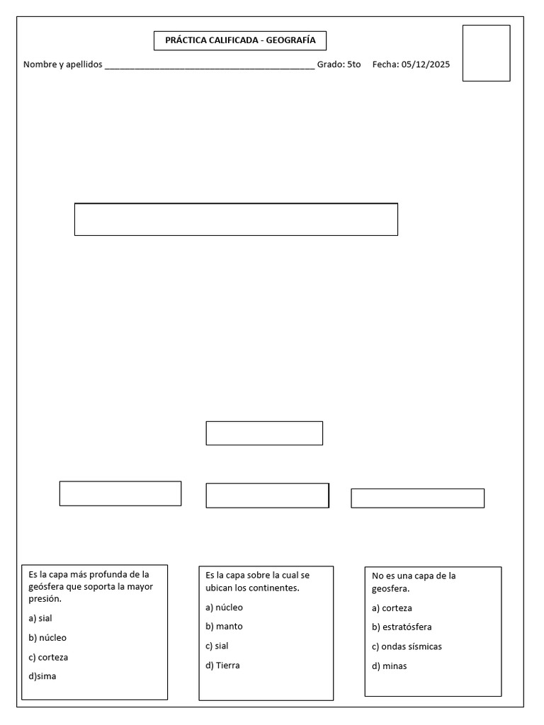 ULTIMA PRACTICA - GEOGRAFÍA 5° GRADO | PDF