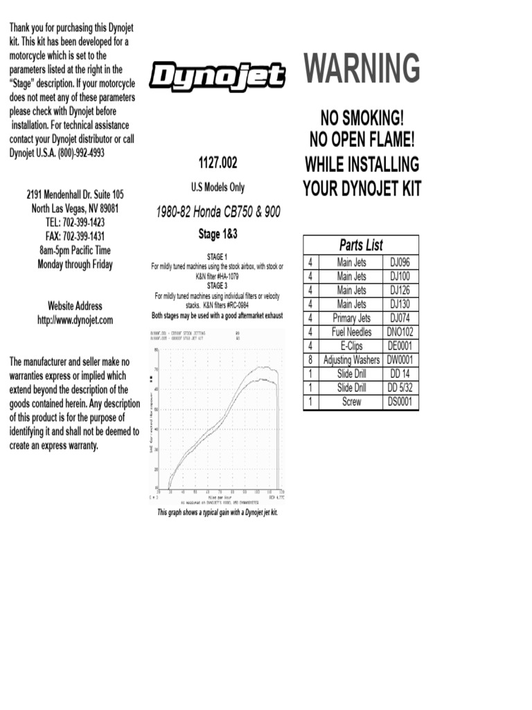 instrucciones dynojet | PDF