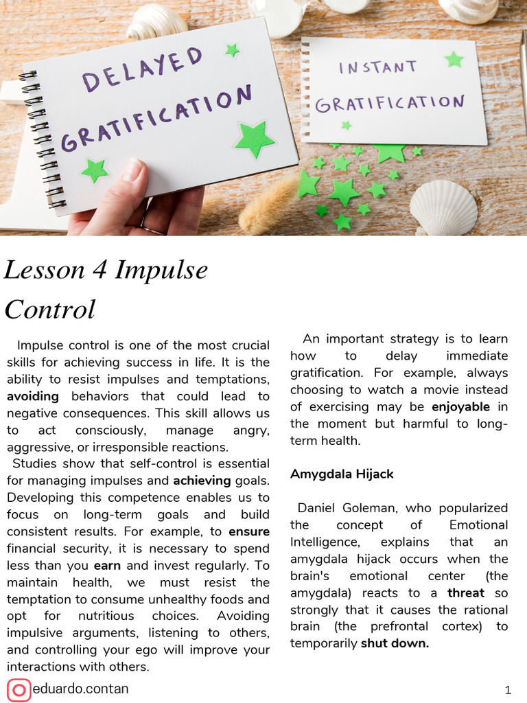 Lesson 4 Impulse Control | PDF | Impulsivity | Behavioural Sciences
