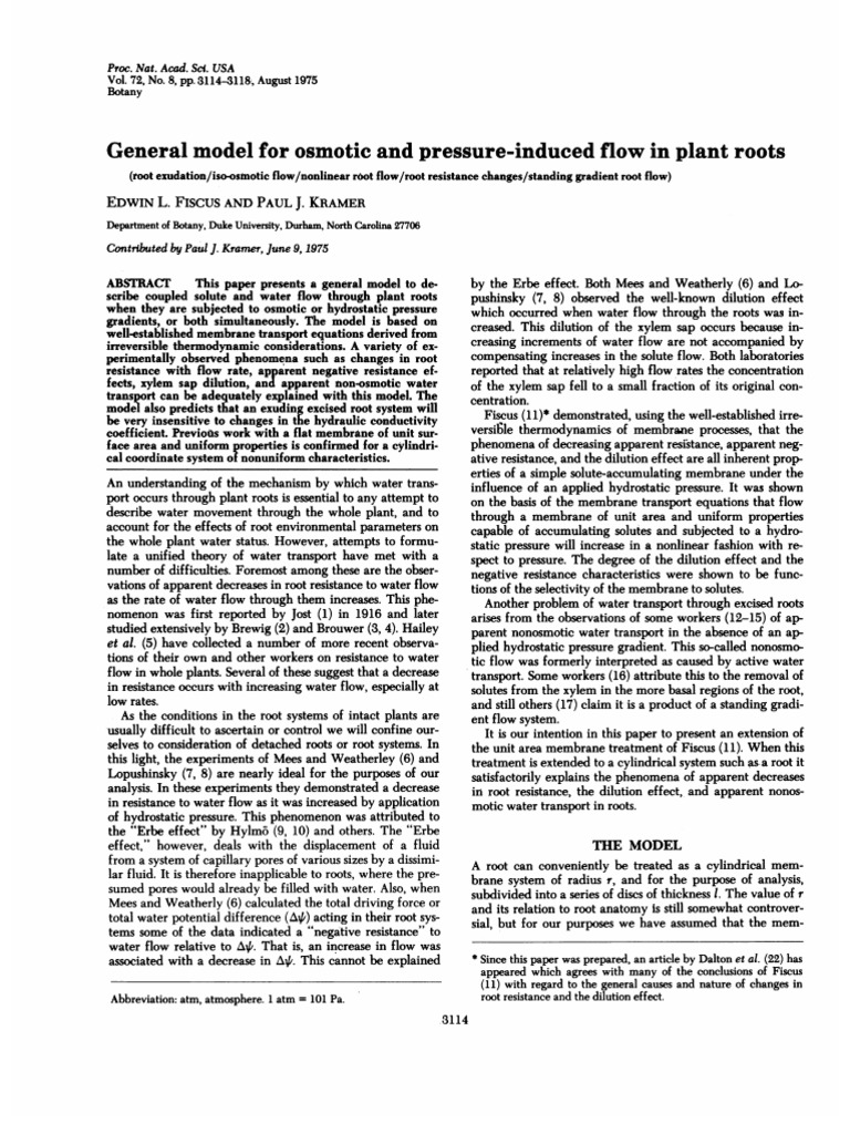 PNAS 1975 Fiscus 3114 8 | PDF | Diffusion | Membrane