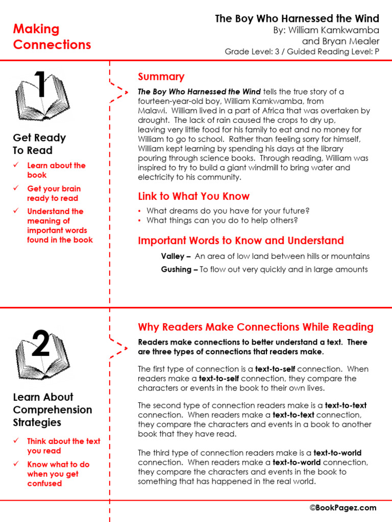 Making Connections With The Boy Who Harnessed The Wind | PDF | Reading ...