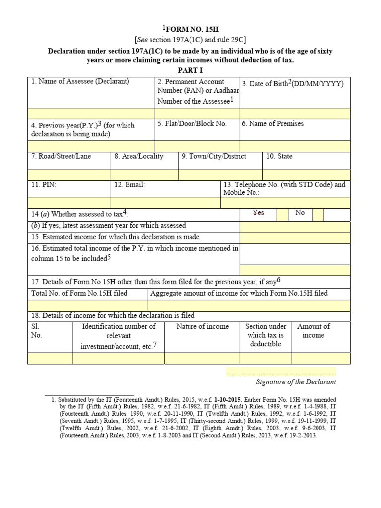 Form-15-H - R Viswanathan | PDF | Income Tax | Fine (Penalty)