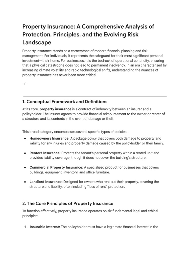 Property Insurance - Protection, Principles, Risks | PDF | Insurance ...