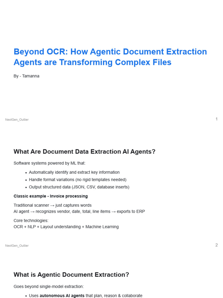 Agentic Document Extraction 2026 Presentation | PDF | Optical Character ...