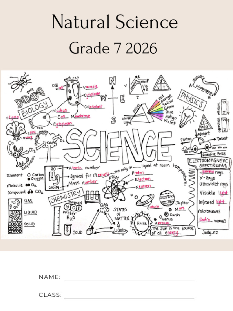 Science Notebook Cover 2026 Gr 7 (2) | PDF