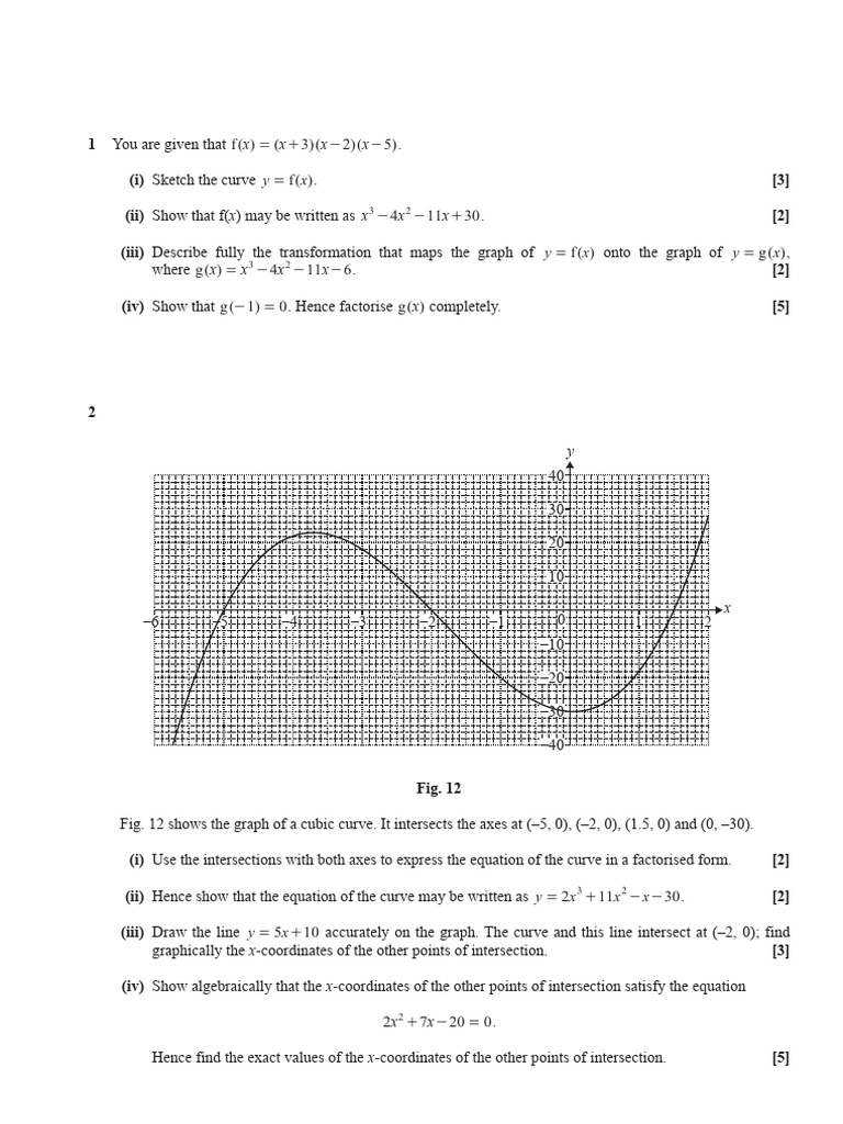 C1 Curve Sketching - Factorising & Sketching Polynomials 1 QP | PDF ...