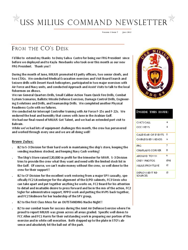 July 12 Newsletter | United States Navy | United States Air Force