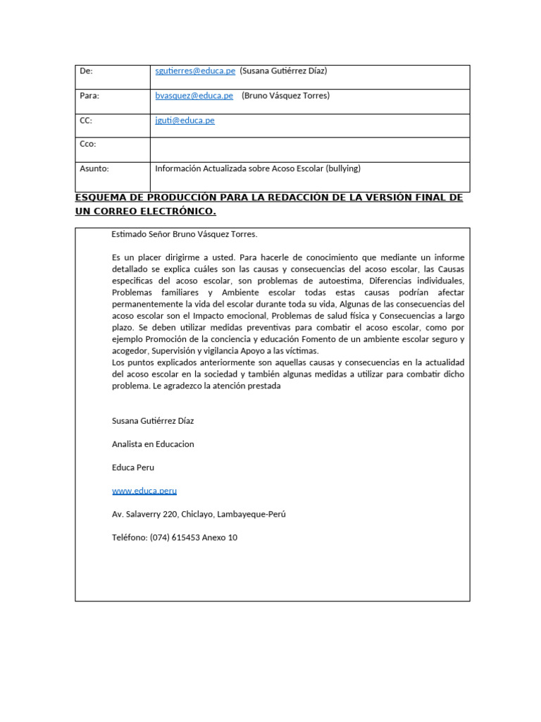 Metodo Retroalimentacion - Version Final de Un Correo Electronico | PDF