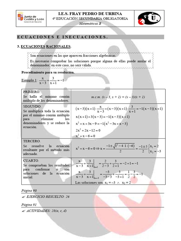 Ud04 Ecuaciones e Inecuaciones Apartado 3 | PDF | Ecuaciones | Objetos ...