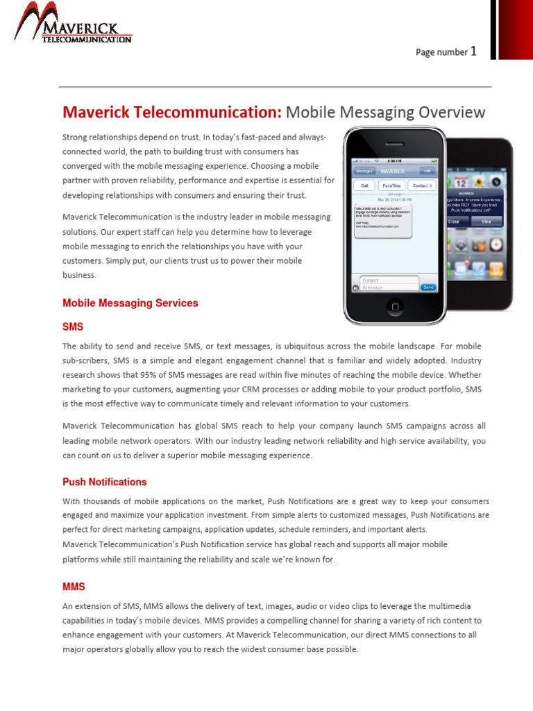 MTC Mobile Messaging Overview | PDF | Multimedia Messaging Service ...