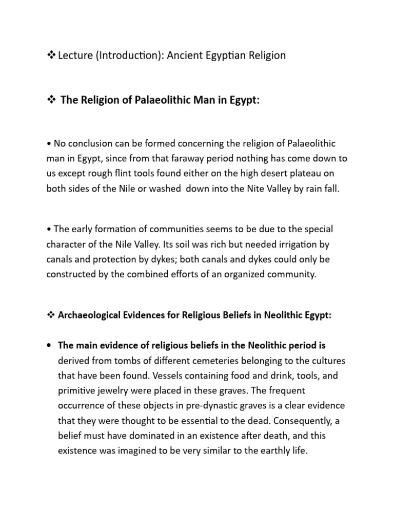 Religion Lecture (Introduction) | PDF | Ancient Egypt