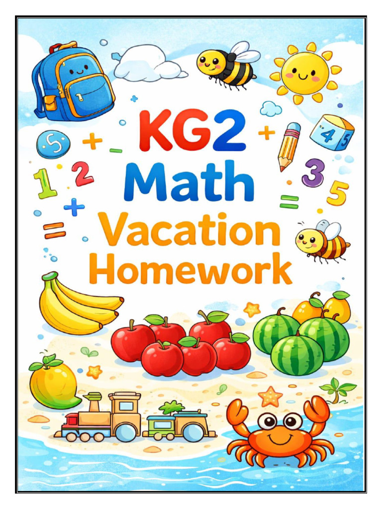 KG2 math vacation homework | PDF