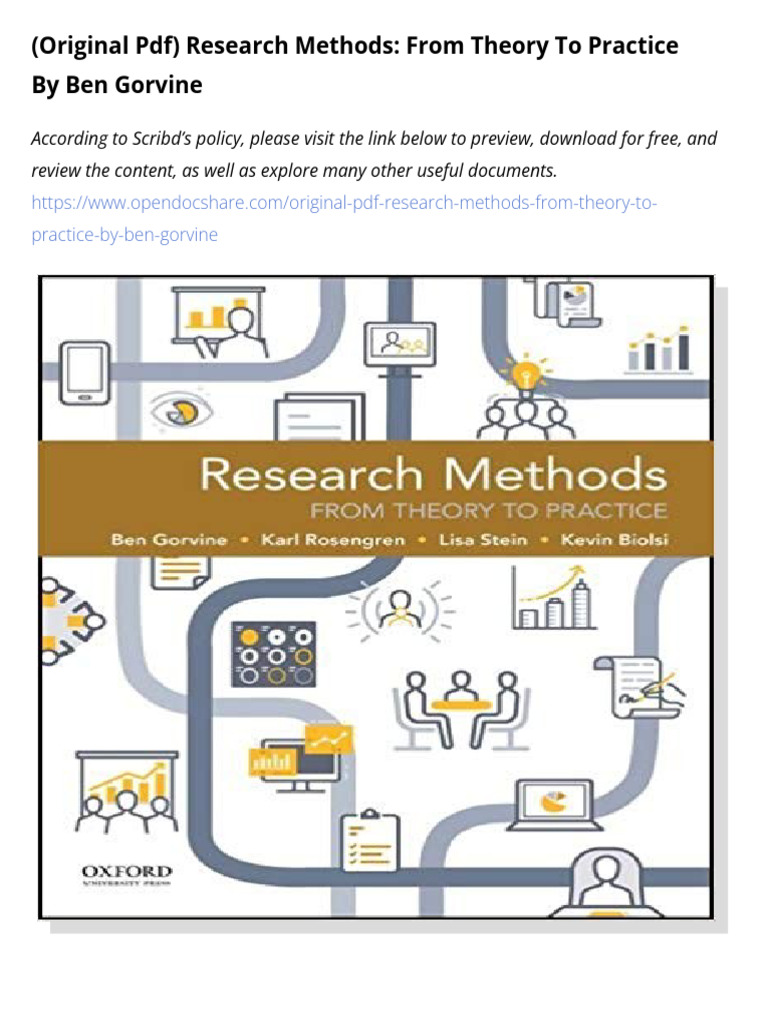 (Original PDF) Research Methods: From Theory to Practice by Ben Gorvine | PDF | Analysis Of ...