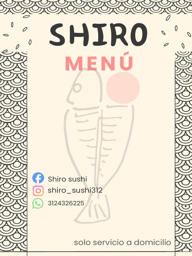 SHIRO Menu Actualizado | PDF | Ramen | Alimentos