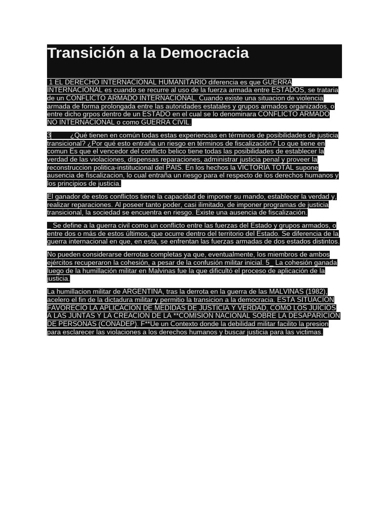 Transición a La Democracia | PDF