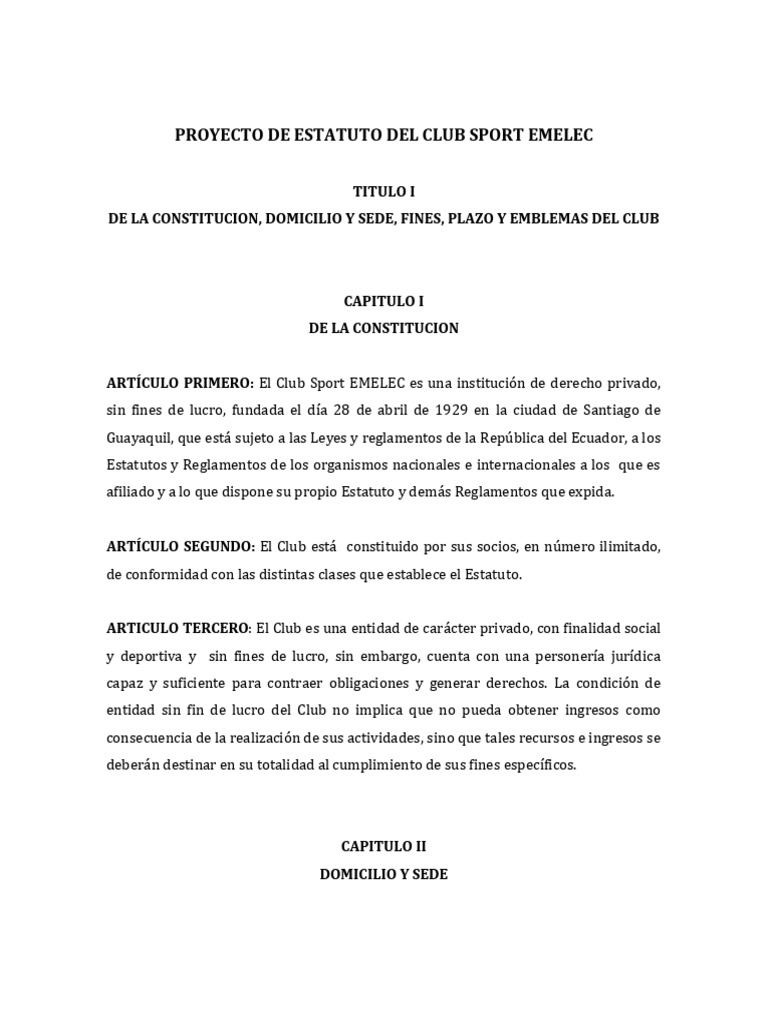 reforma_del_estatuto_propuesta_por_el_directorio | PDF | Regulación ...