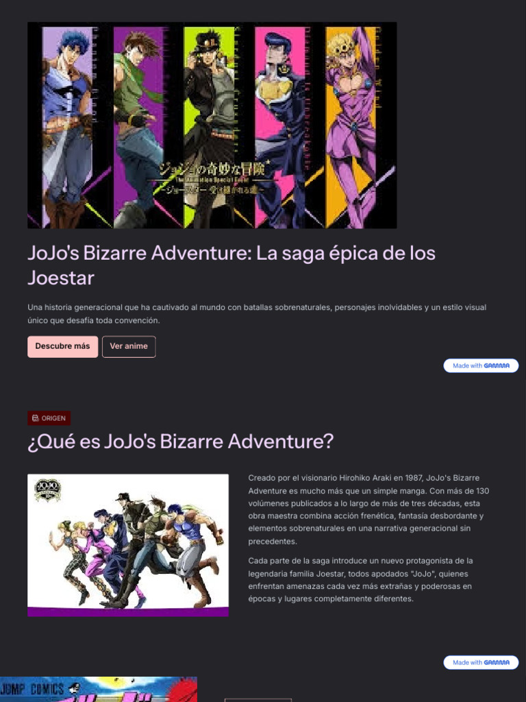 JoJos-Bizarre-Adventure-La-saga-epica-de-los-Joestar | PDF | Anime y manga
