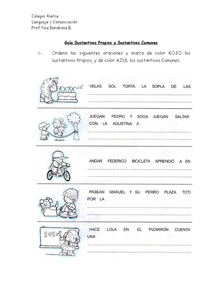 Guía Sustantivos Propios y Sustantivos Comunes