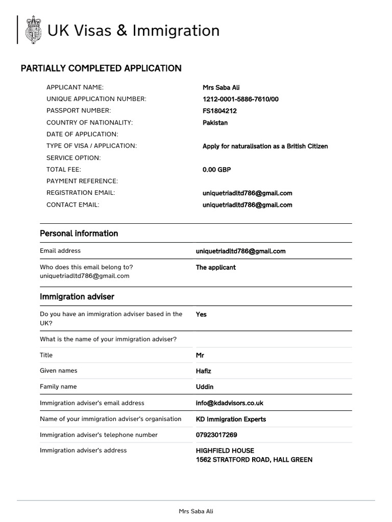 Ali Saba 2026-01!22!11-40 Incomplete Application | PDF | Travel Visa ...
