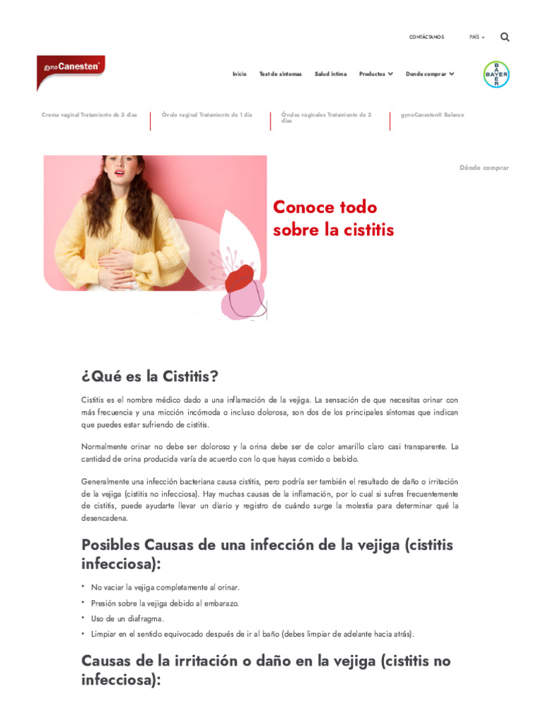 Cistitis_ Síntomas y tratamiento _ GynoCanesten® Colombia | PDF ...
