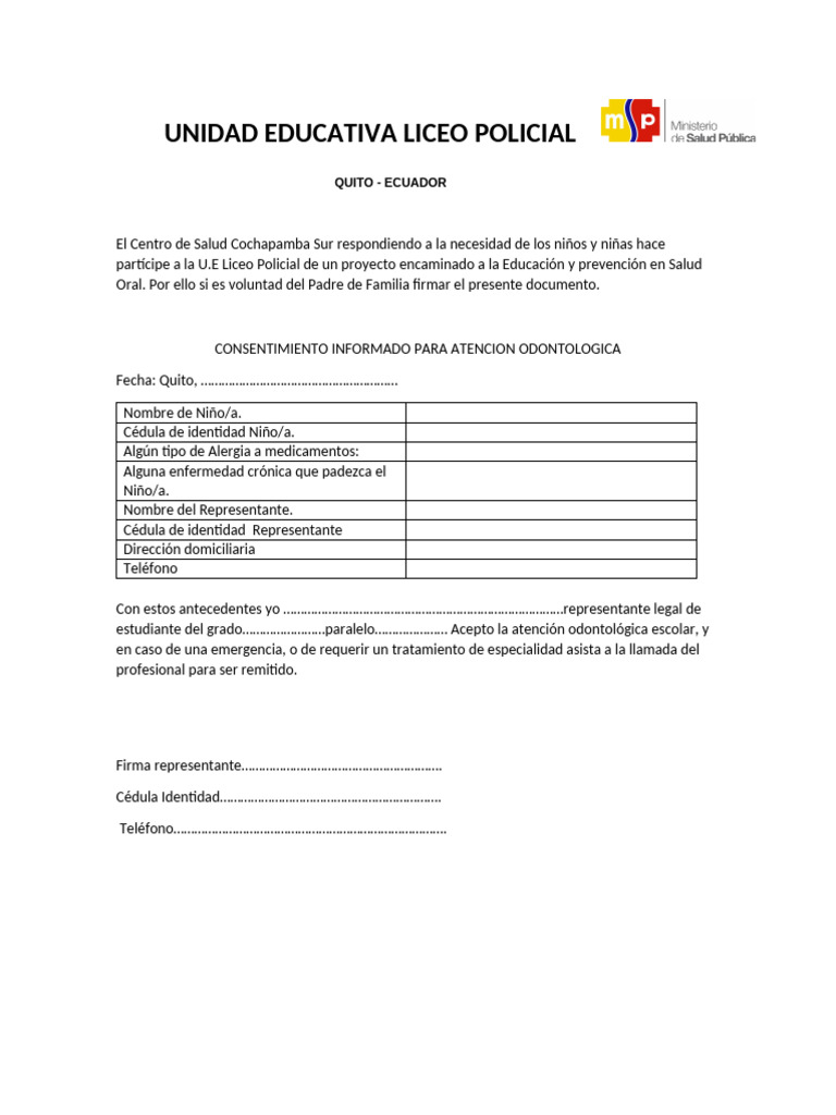 Formato para Consentimiento | PDF