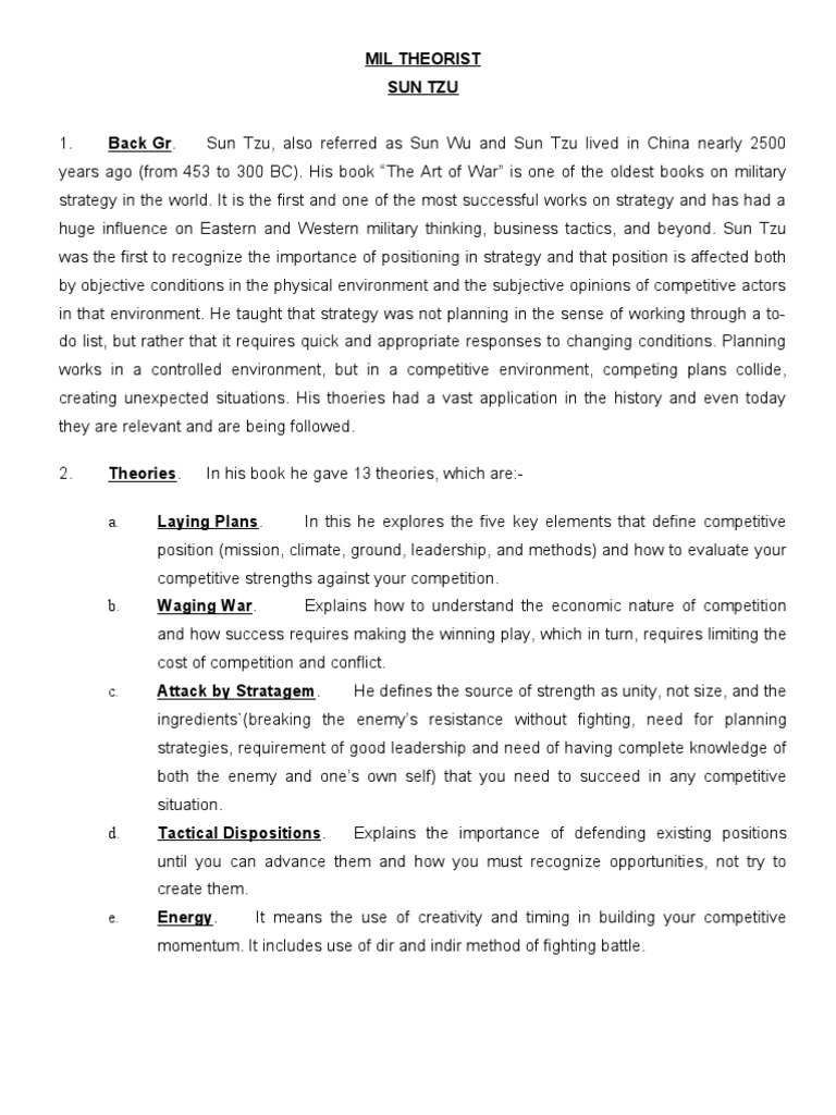Sun Tzu Final | PDF | The Art Of War | Military
