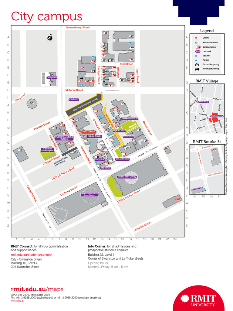 RMIT Melbourne City Campus Map | PDF | Melbourne | Universities And ...