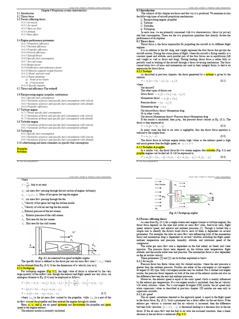 8 Propulsion System Characteristics - Theory | PDF | Jet Engine | Thrust