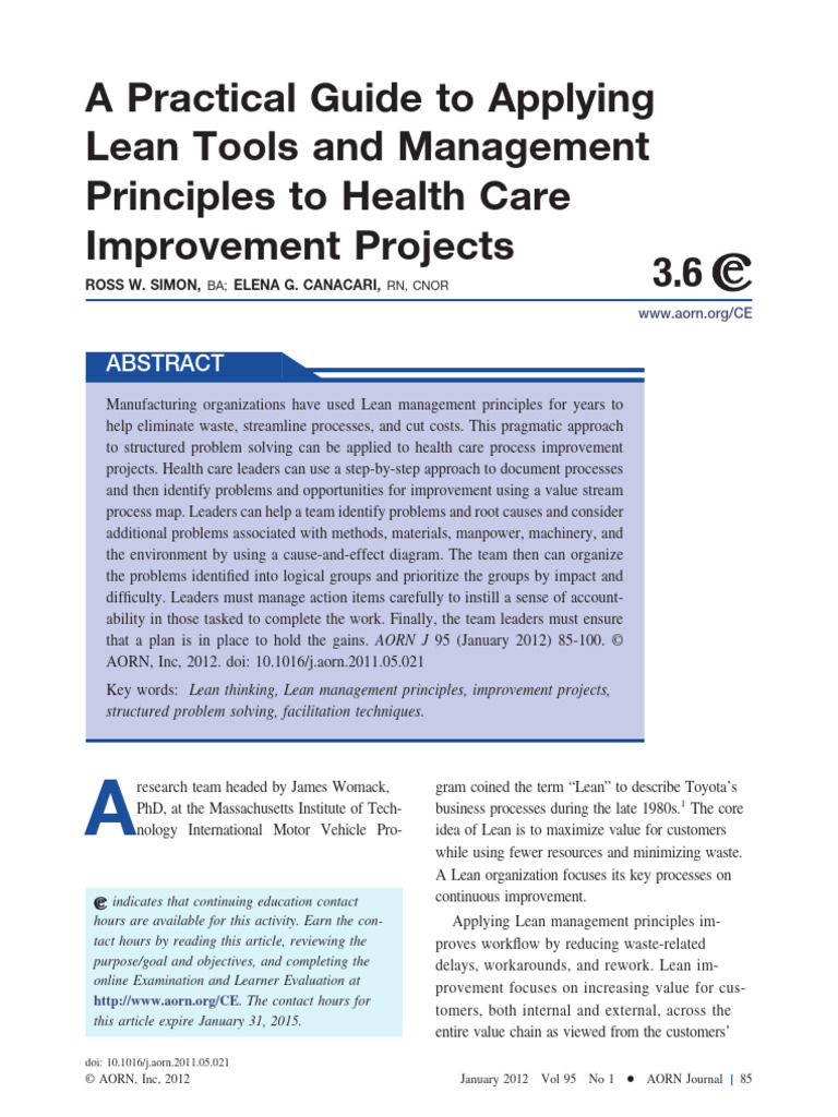 Lean Healthcare Tools | PDF | Lean Manufacturing