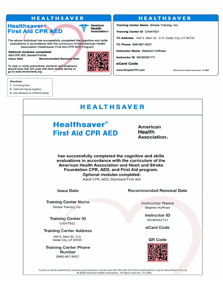 FC CPR Certificate | PDF