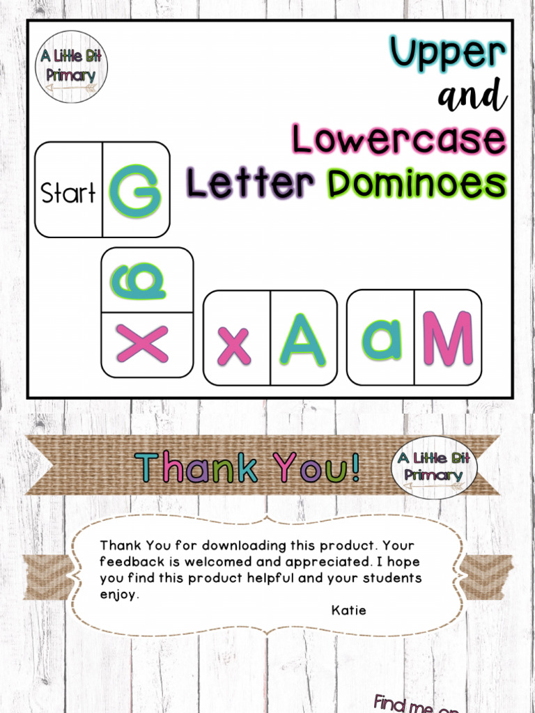 AlphabetLetterDominoesFreebie 1 | PDF