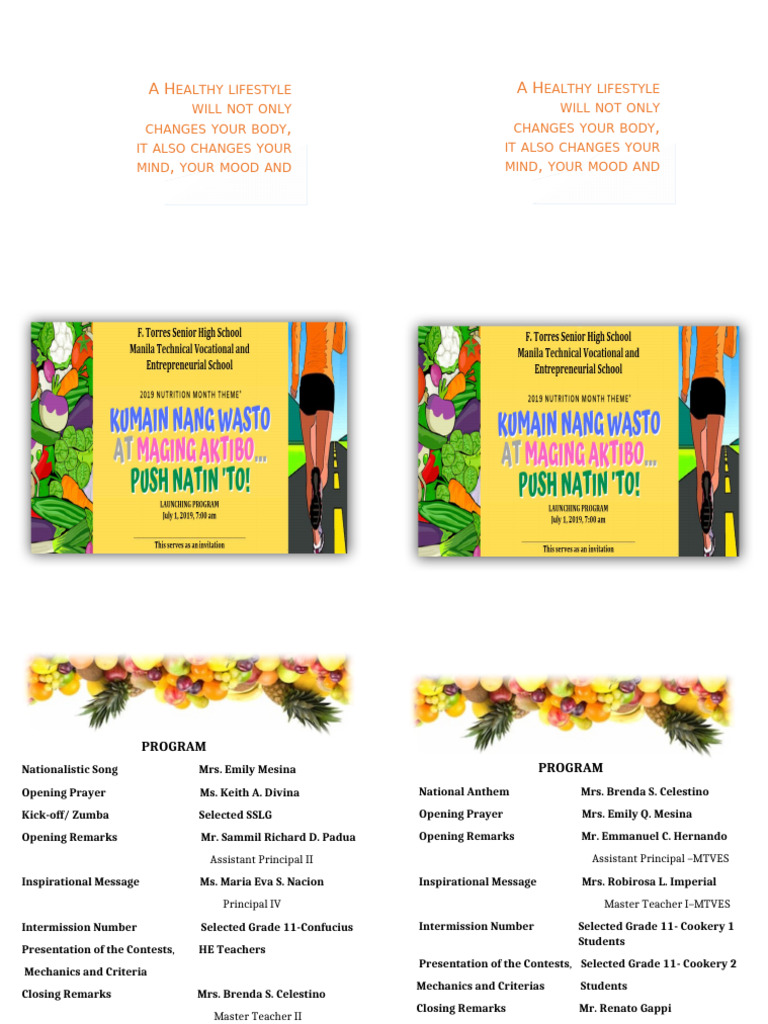 Nutrition Month Program Invitation 2019 | PDF