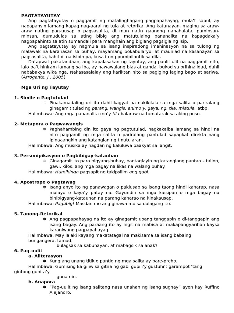 Tayutay 2 | PDF