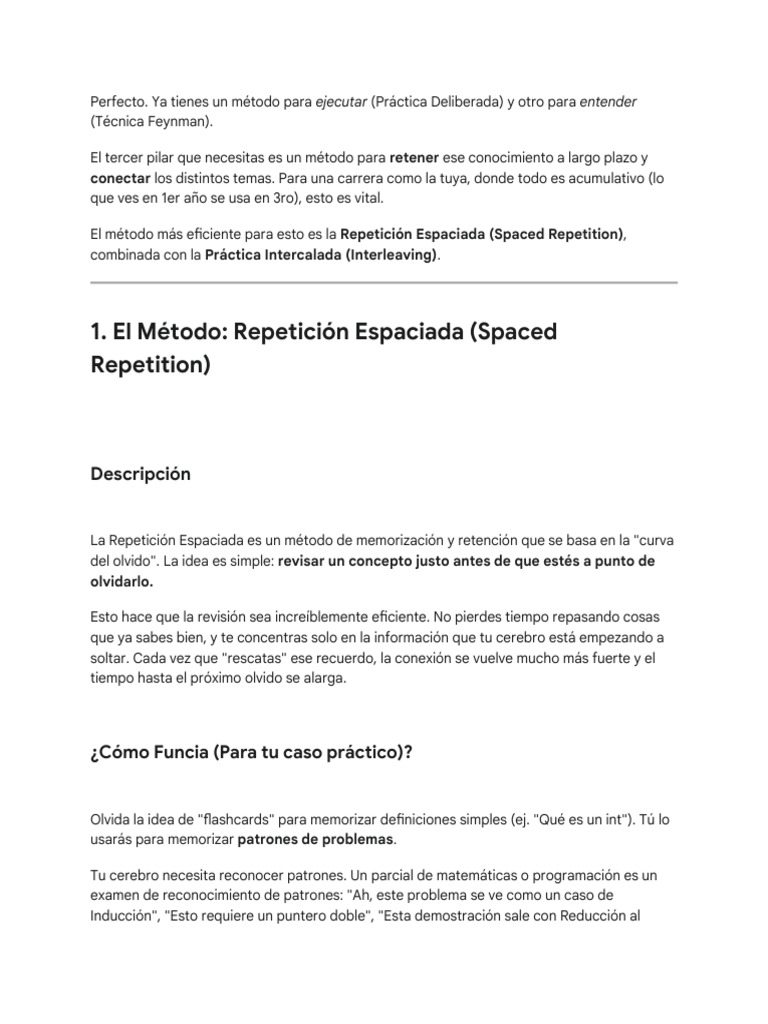 3 El Método_ Repetición Espaciada (Spaced Repetition) | PDF
