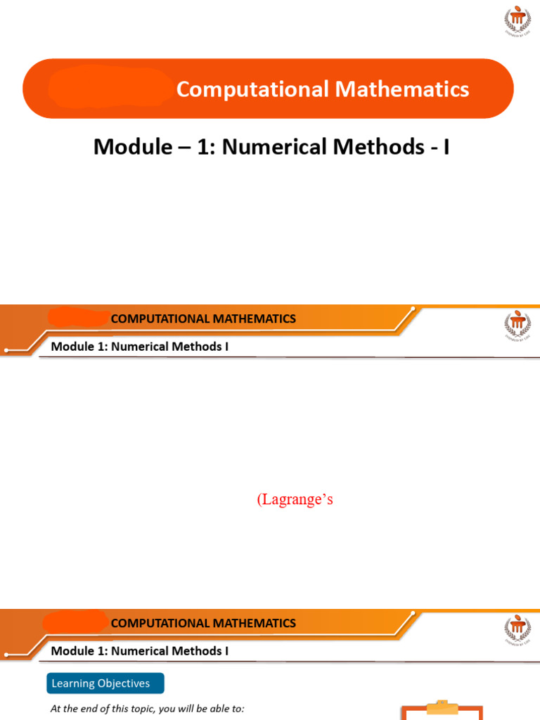 Module 1 (Updated) | PDF | Finite Difference | Numerical Analysis