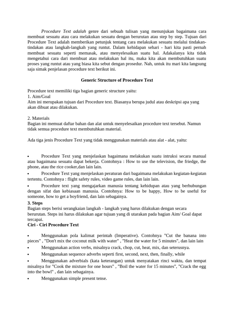 Procedure Text Adalah | PDF