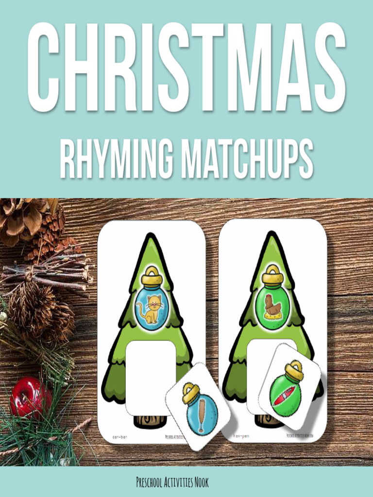 Christmas Rhyming Matchups by The Preschool Activities Nook ...