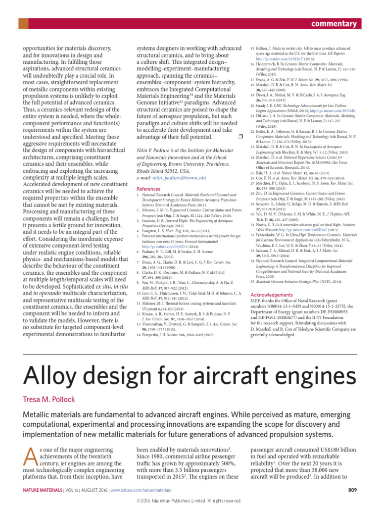 Alloy Design For Aircraft Engines | PDF | Materials | Mechanical ...