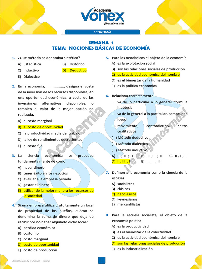 An Sm Ec 23 II s1 Vc Claves | PDF | Ciencias económicas | Economía política