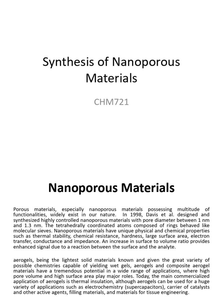 Synthesis of Nanoporous Materials | PDF | Zeolite | Silicon