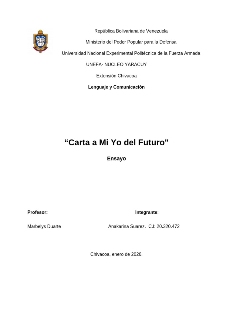 Carta Mi Yo Del Futuro-Anakraina | PDF