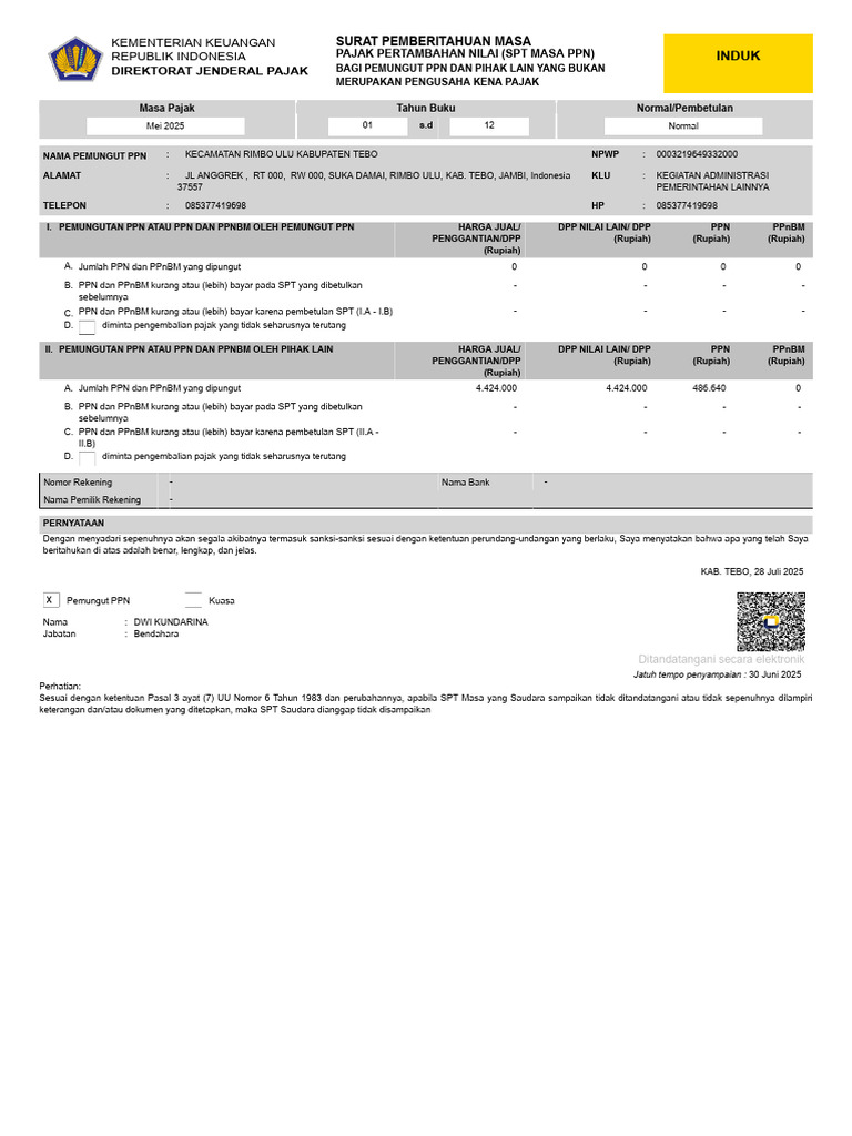SPT Masa PPN Mei | PDF