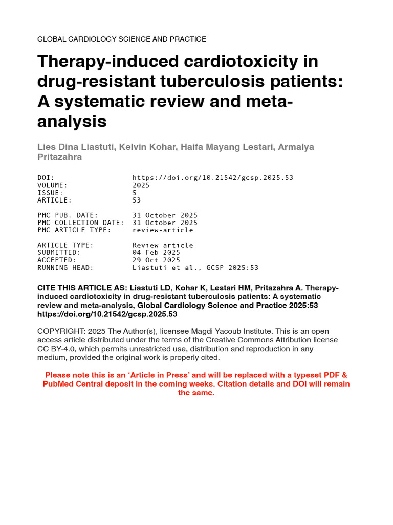 Therapy-Induced Cardiotoxicity in Drug-Resistant Tuberculosis Patients ...