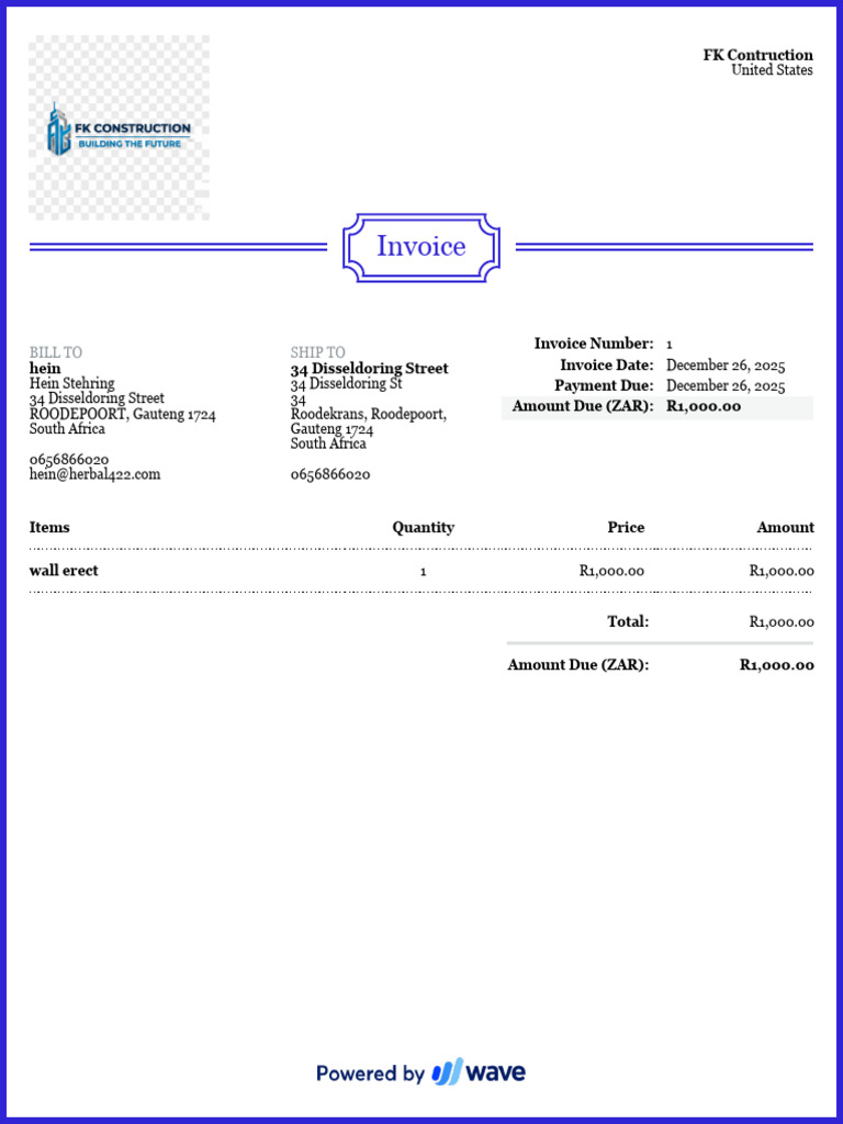 Invoice 1 2025-12-26 | PDF