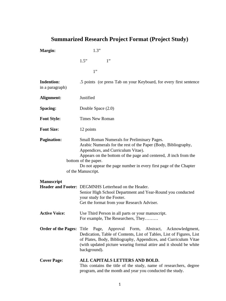 Research Paper Format PRELIMINARIES | PDF | Ellipsis | Methodology