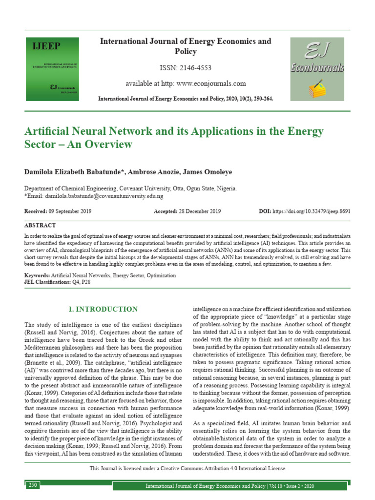 Artificial Neural Network Applications in the Energy | PDF | Artificial ...