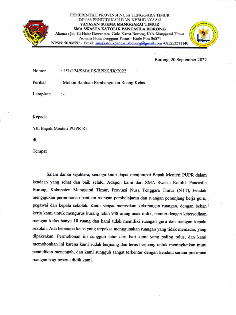 Surat Pengantar Proposal | PDF