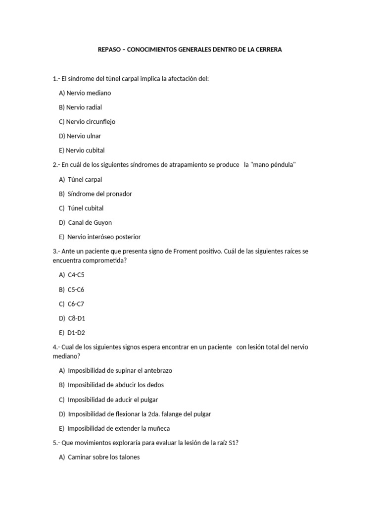 1mer Repaso 7to-2021 | PDF | Pie | Especialidades Medicas
