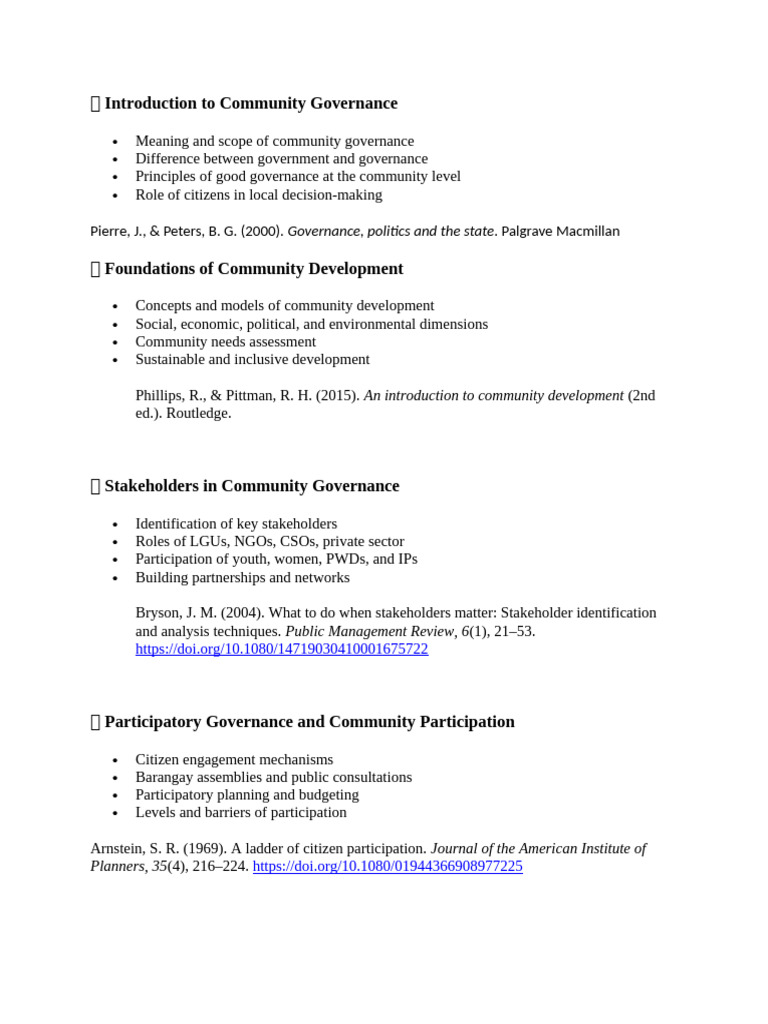 Community-Governance-list-of-reference | PDF | Governance